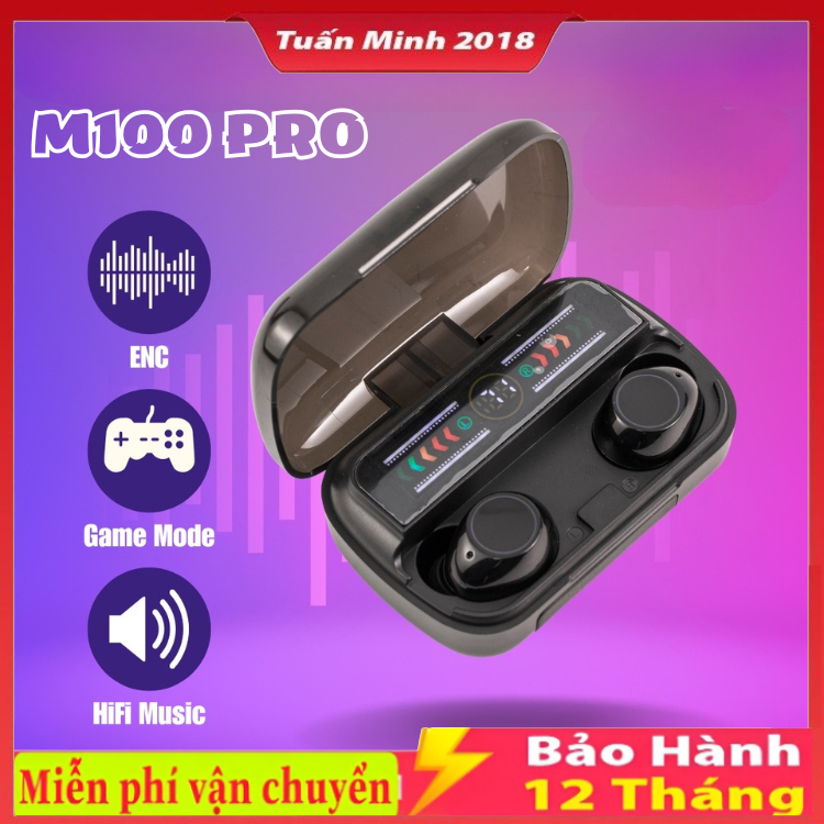 Tai Nghe Bluetooth Không Dây M100 Pin Trâu 5-6h Bluetooth 5.3 Nghe Nhạc ...