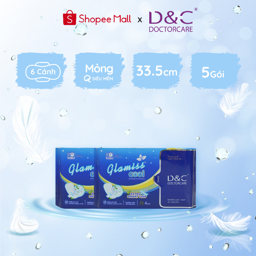 Combo 2 gói Băng vệ sinh thảo dược Glamiss Cool Extra ban đêm 33,5 cm ...
