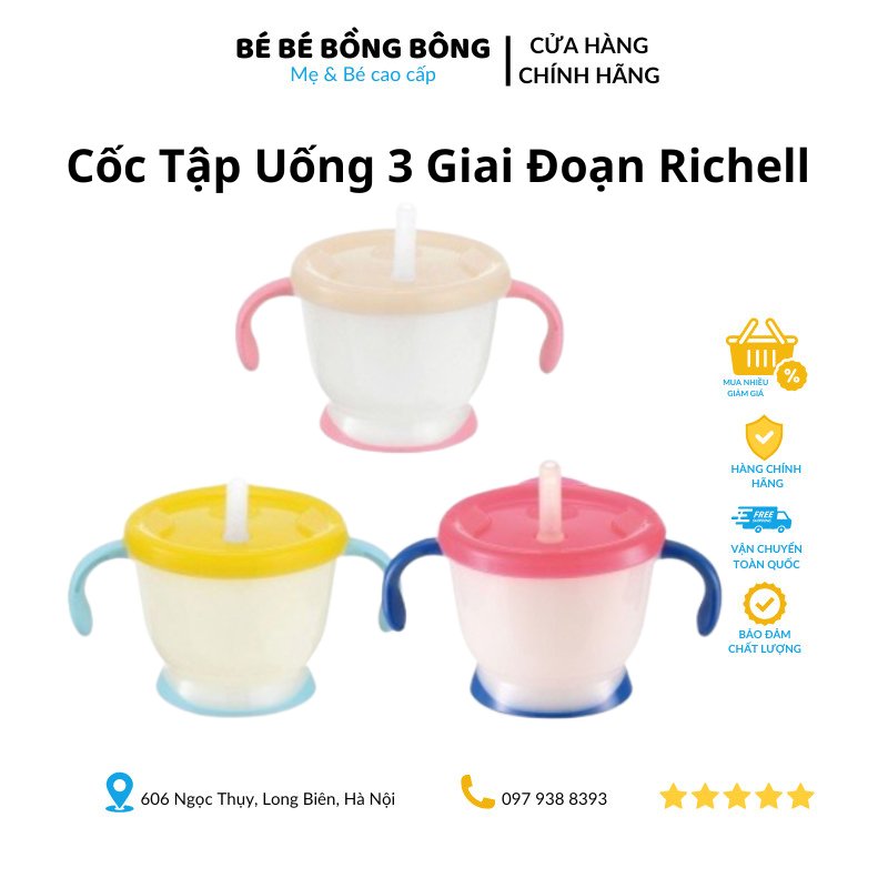Cốc Tập Uống/ Hút 3 Giai Đoạn Richell Nội Địa Nhật Bản – Hàng Chính Hãng | Shopee Việt Nam