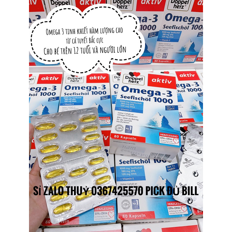 Omega 3 Đức hàm lượng 1000mg ( Doppel - Herz) | Shopee Việt Nam