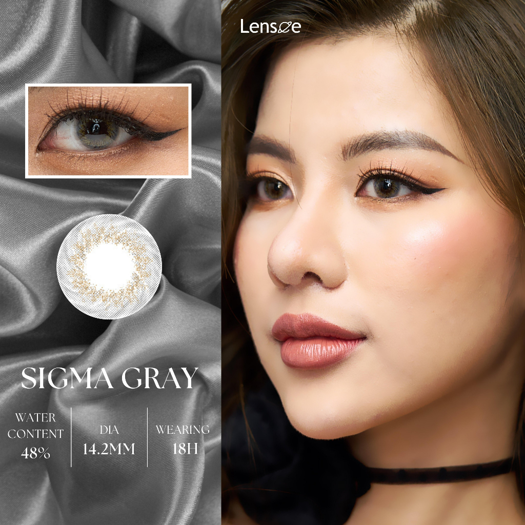 Lens xám tây chính hãng LENSEE Sigma Gray Dia 14.2mm giãn tròng nhẹ | Shopee Việt Nam