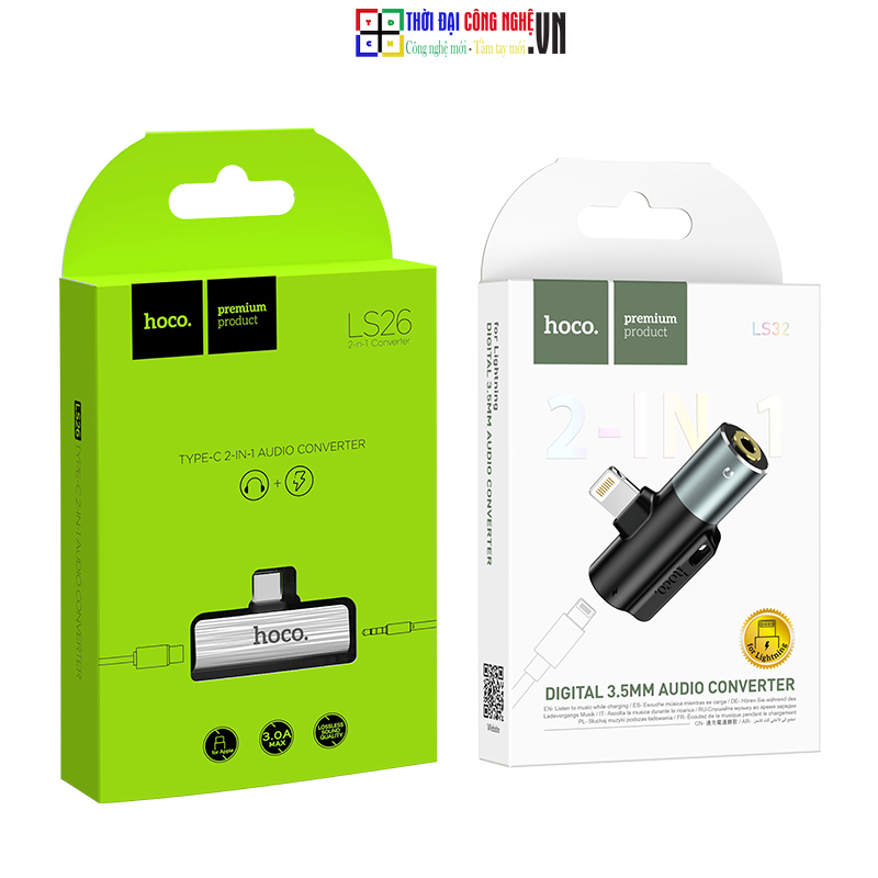 Bộ chuyển đổi âm thanh 2 trong 1 LS26 Type-C, LS32 cho iP ra DC 3.5 mm ...