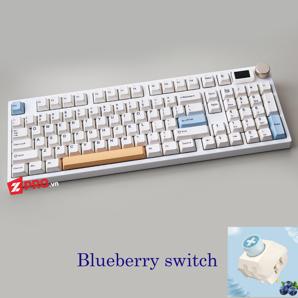 Bàn phím cơ Keydous NJ98 (Plate Thép) - Màn hình, 3 Modes, Hotswap ...