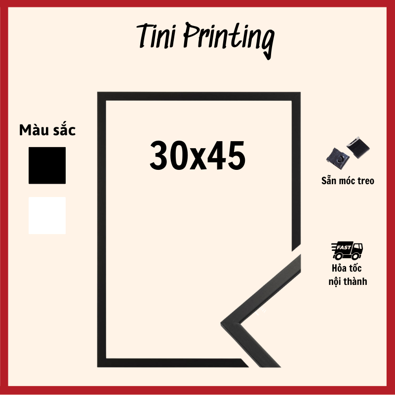 Khung hình A3 30x45 cm treo tường Tini printing có thể cắt thành 30x42 ...