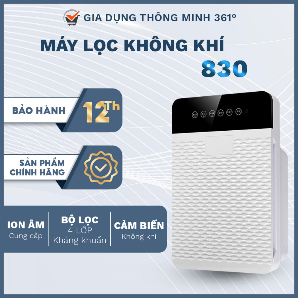 Máy Lọc Không Khí Ion Âm 830, Máy Lọc Không Khí Mini Lọc Bụi Mịn PM2.5 ...