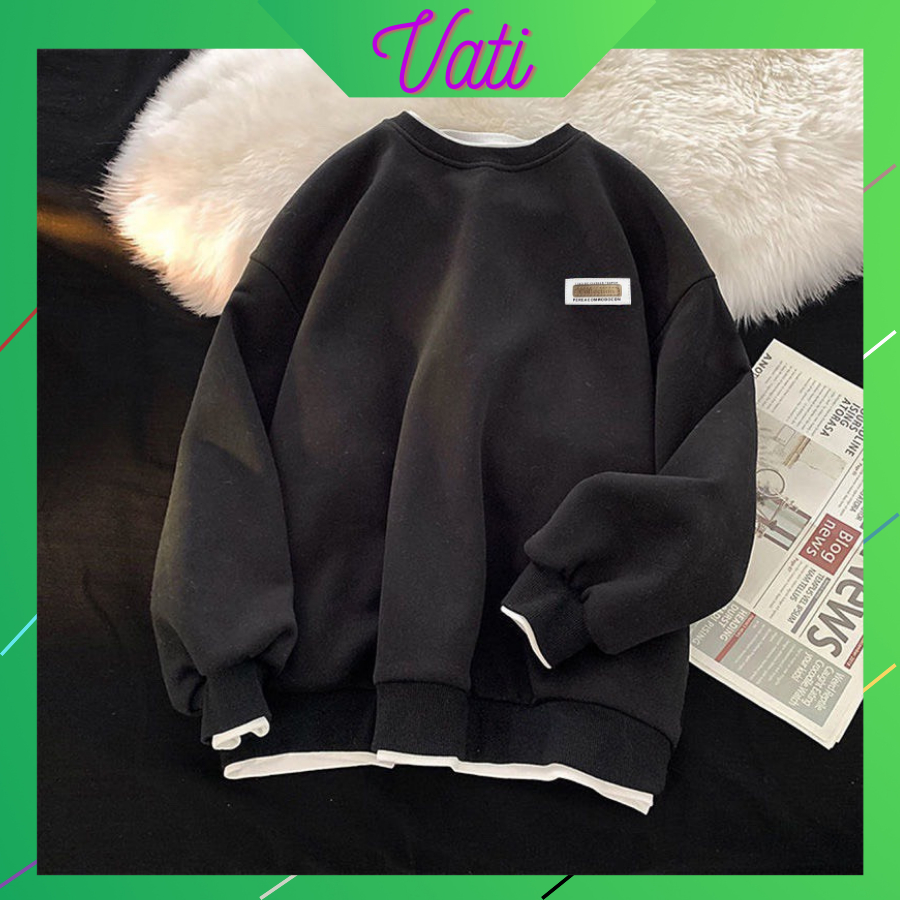 Áo Sweater Nam Nữ Form Rộng Chất Nỉ Cotton, Áo thun dài tay Cổ Tròn ...