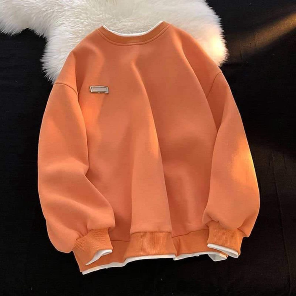 Áo Sweater Nam Nữ Form Rộng Chất Nỉ Cotton, Áo thun dài tay Cổ Tròn ...