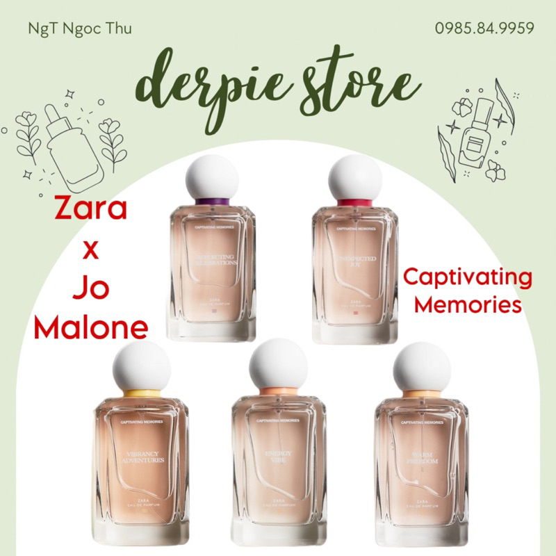 [ BILL TBN 100ML ] Nước hoa unisex Zara x Jo Malone Captivating Memories EDP : Unexpected Joy ...