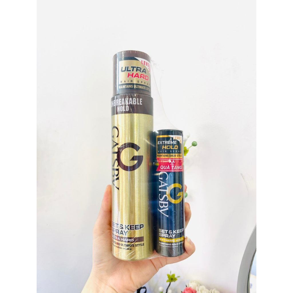 Keo Xịt Tóc Siêu Cứng GATSBY - Set & Keep Spray Ultra Hard 250ml ( kèm ...