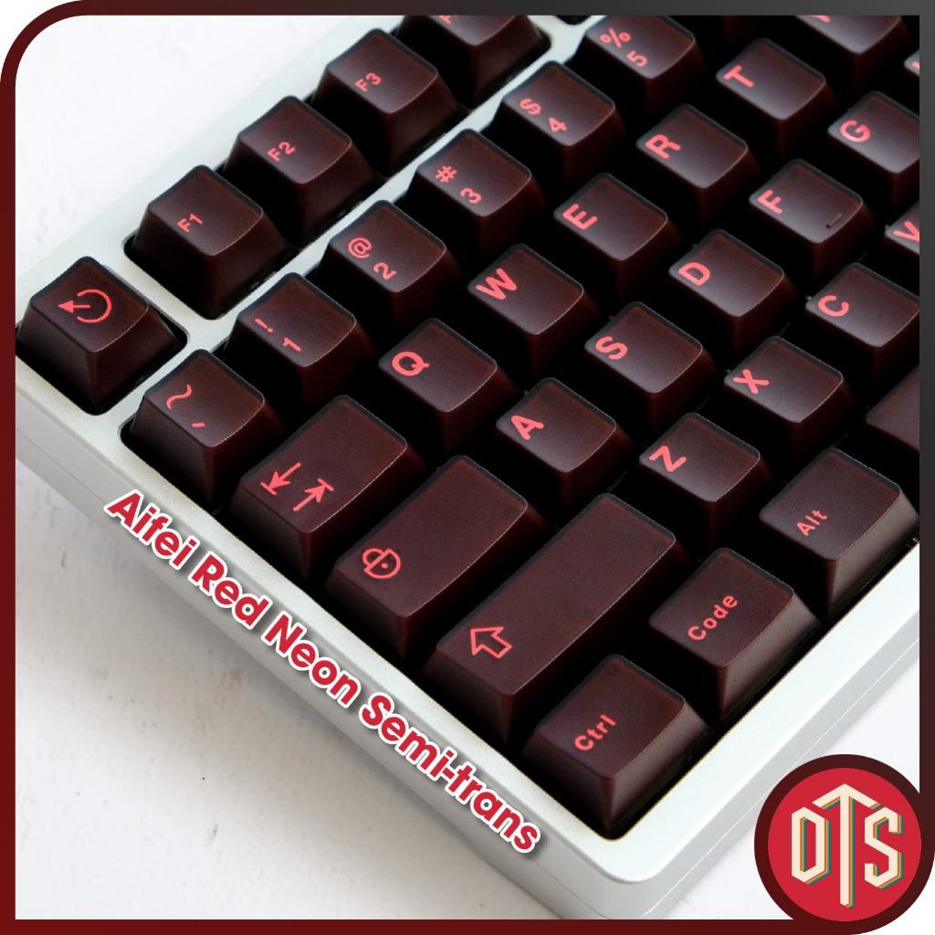 Keycap Aifei Red Neon Semi-Transparent Cherry profile | ABS Double-shot ...