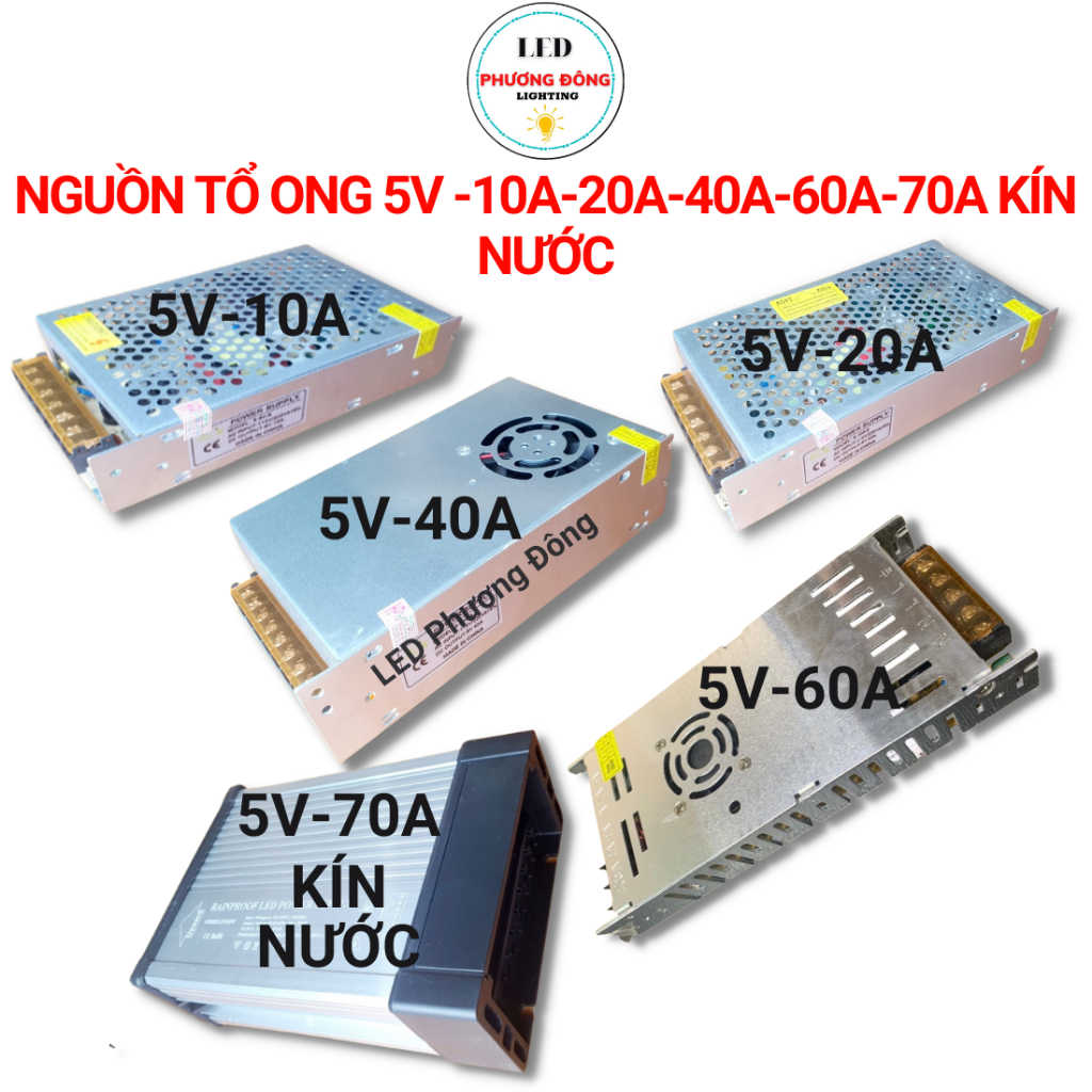 Nguồn Tổ ong 5V - 10A/ 20A/ 40A/ 60A / 70A KÍN NƯỚC Dùng cho đèn LED | Shopee Việt Nam