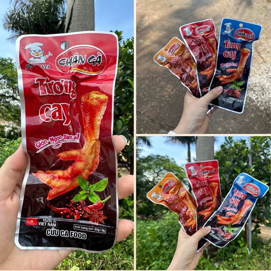 COMBO 10 Chân gà tương cay đỏ 35g Cửu ca Food Jun Si Wei Monia Shop | Shopee Việt Nam