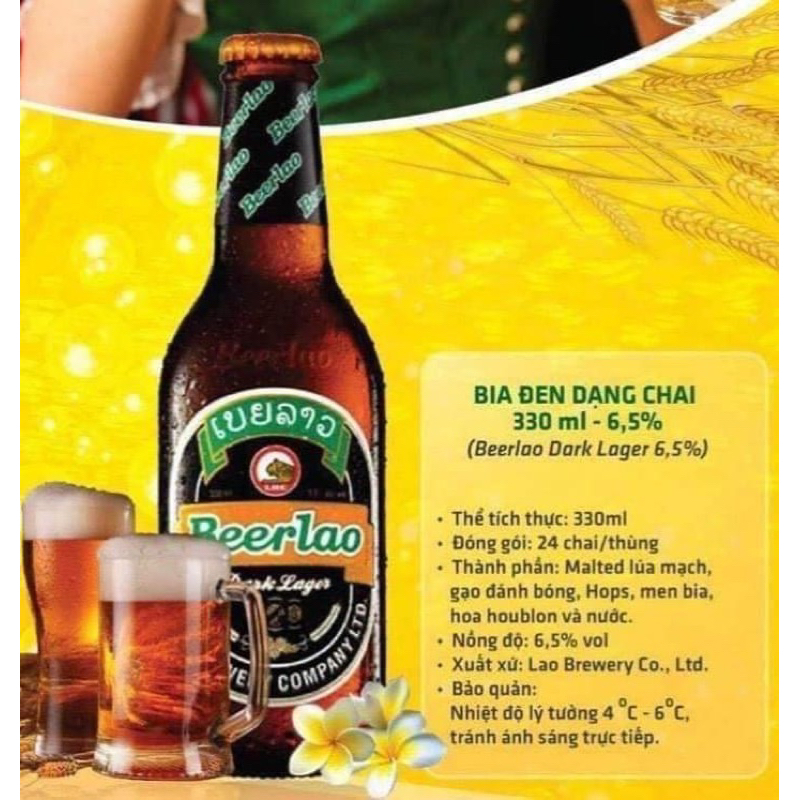 Thùng 24 chai Bia Lào Gold/Lager/Đen 330ml - BeerLao | Shopee Việt Nam