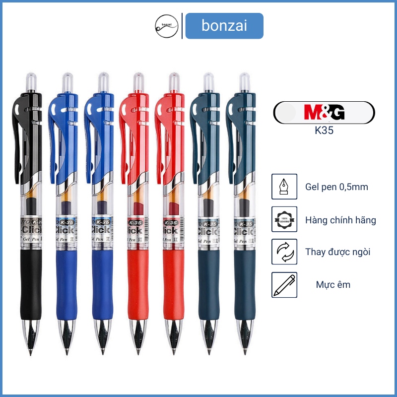 Bút bi béo, bút gel M&G ngòi 0,5mm mực trơn viết đẹp K35 (Hàng Chính Hãng) | Shopee Việt Nam