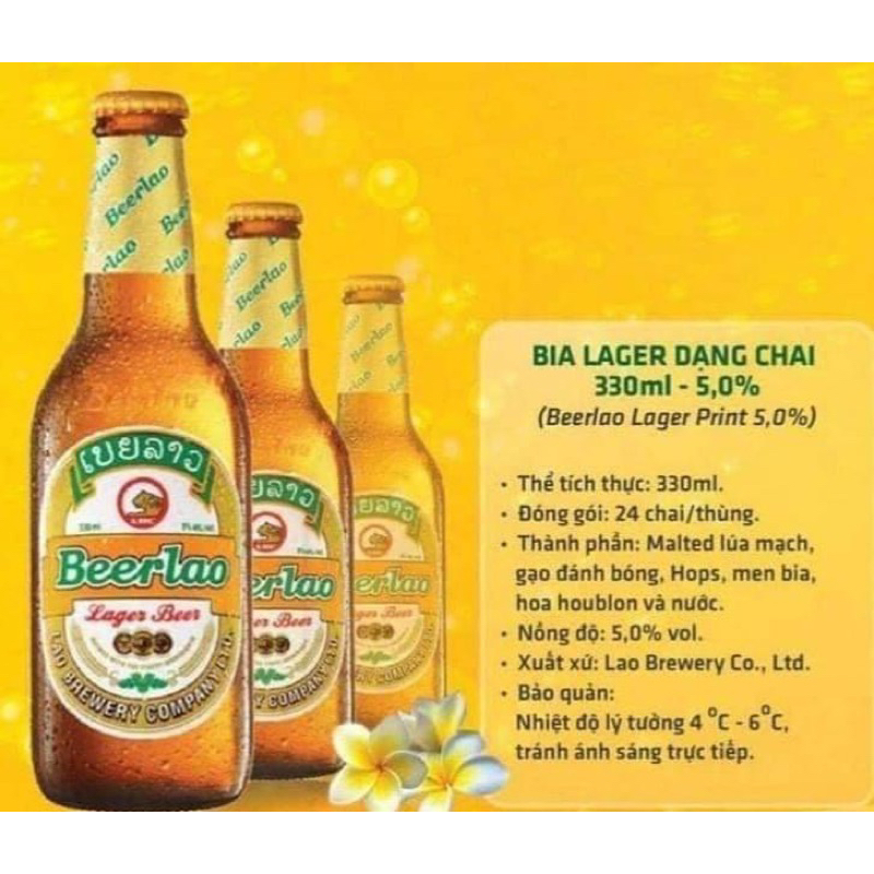 Thùng 24 chai Bia Lào Gold/Lager/Đen 330ml - BeerLao | Shopee Việt Nam