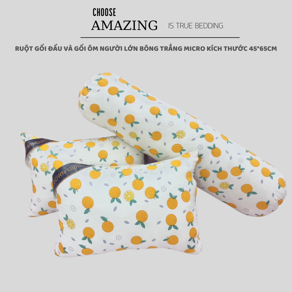 Ruột Gối đầu Bông Gòn Trắng Cao Cấp Micro Fiber Kích Thước 45 65cm Shopee Việt Nam