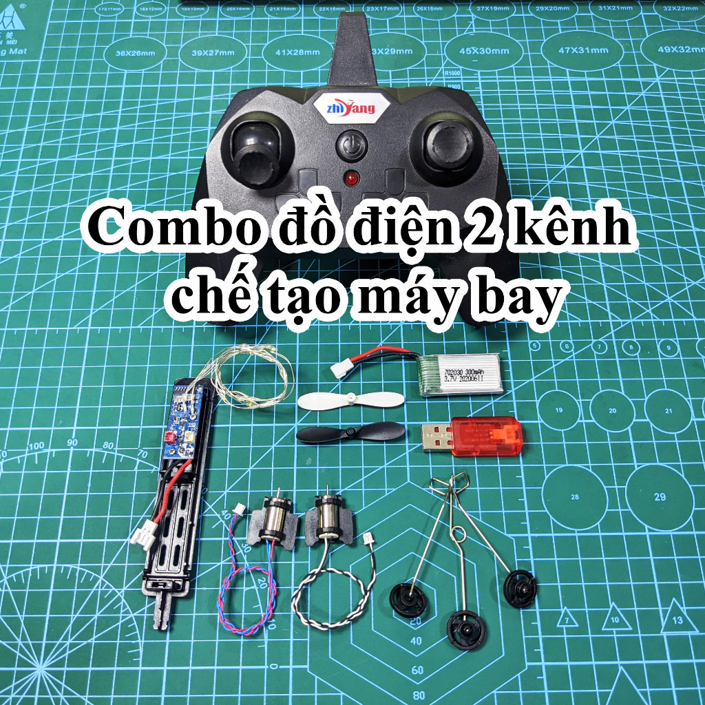Combo đồ điện 2 kênh Sải 35cm giá rẻ dùng chế tạo máy bay, cano, xe ...