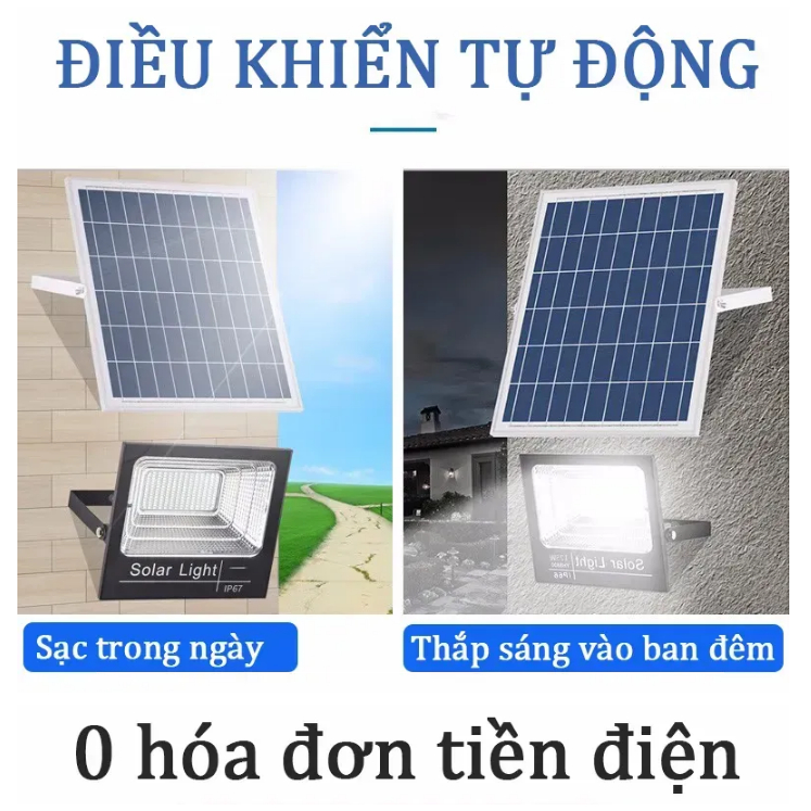 Đèn Năng Lượng Mặt Trời Solar Light 500W IP67 Tiết Kiệm Điện Có Điều ...