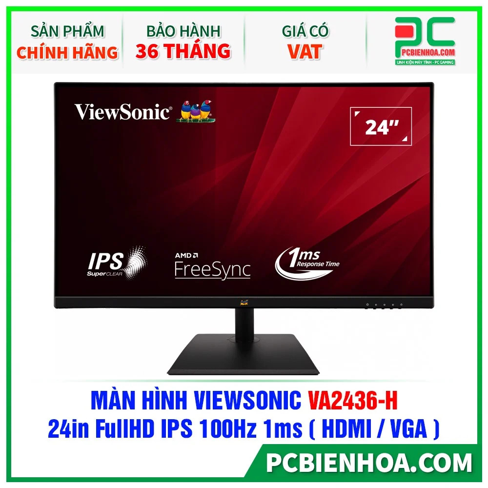 HOT-MÀN HÌNH VIEWSONIC VA2436-H 24IN FULLHD IPS 100HZ 1MS ( HDMI / VGA )- hàng chính hãng 36T ...