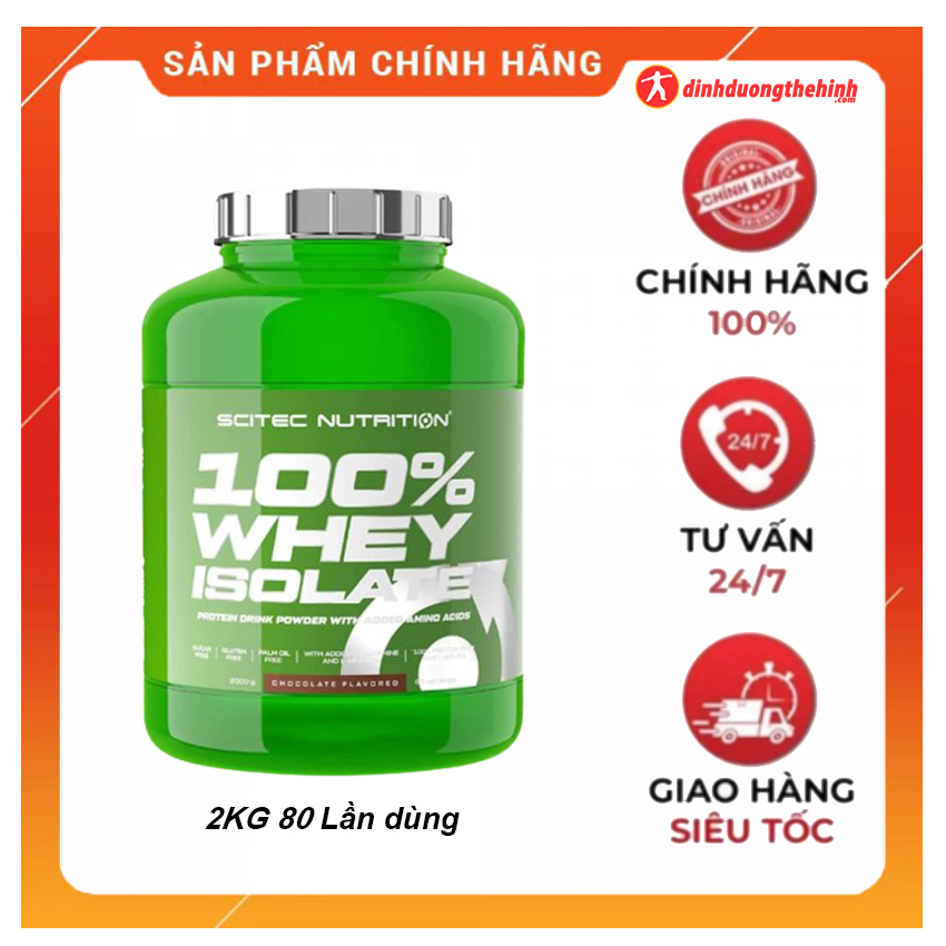 Scitec Nutrition 100% Whey Protein Isolate 2kg 80 Servings - Sữa tăng ...