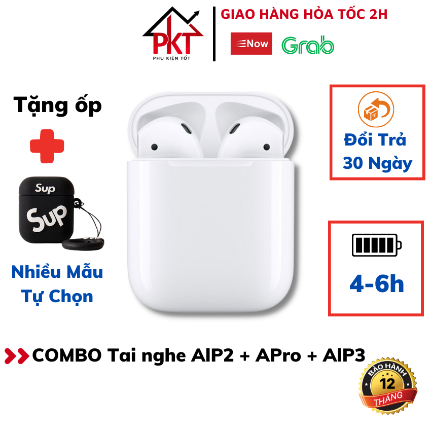 [Combo 4SP] Tai Nghe Bluetooth AIP2, APro, AlP3 Không Dây Pin Trâu 6h ...