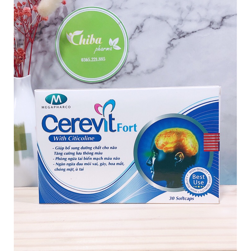 Viên bổ não Cerevit Fort giảm đau mỏi vai gáy, lưu thông máu | Shopee ...