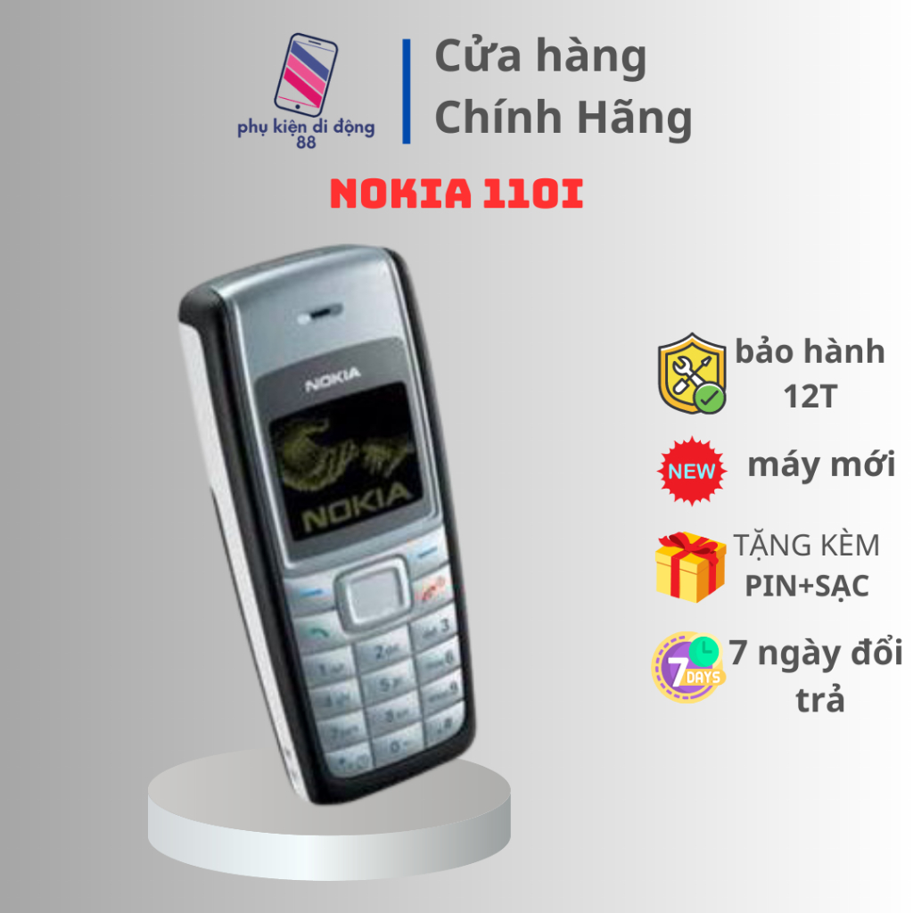 Điện thoại đen trắng Nokia 110i chính hãng Main Zin Màn Zin - Tặng Kèm ...