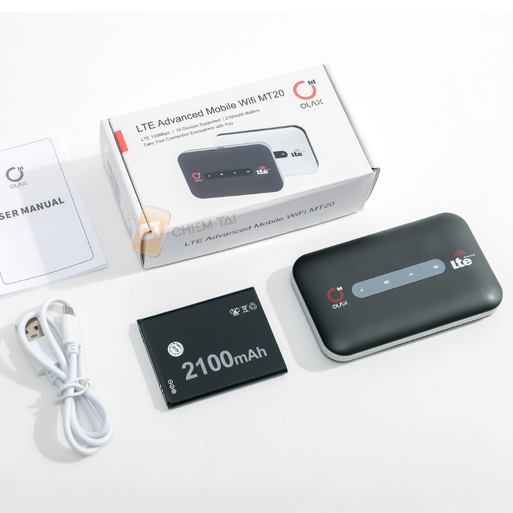 Bộ phát Wifi 4G Olax MT20 Pin 1800mAh, Tốc độ 150 Mbps, Kết nối 10 ...