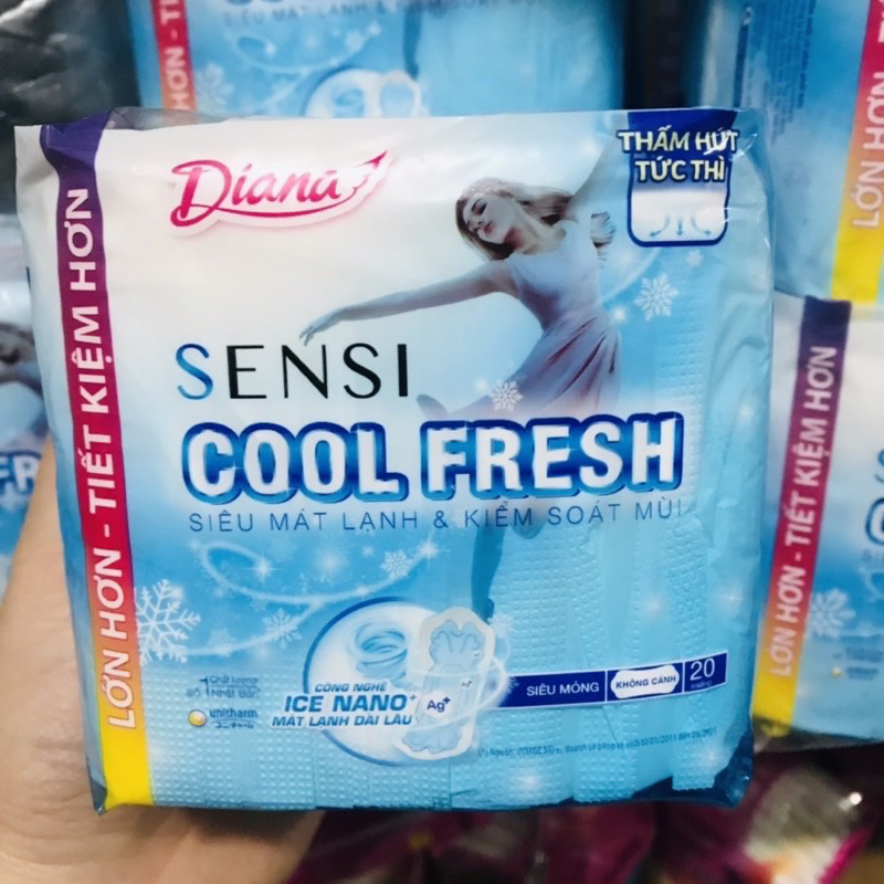 [BVS] Băng vệ sinh Diana SENSI Cool Fresh Siêu mỏng Cánh/ Không Cánh ...