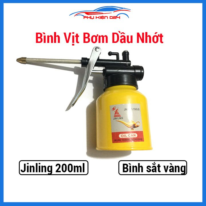 Bình vịt bơm dầu,nhớt Jin Ling 200ml bình sắt màu vàng độ bền cao ...
