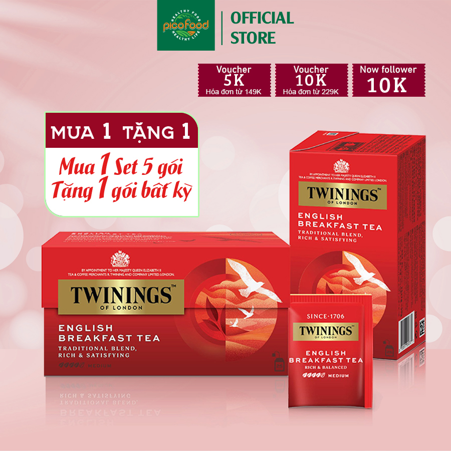 Trà túi lọc Twinings of London English Breakfast Tea hộp 25 gói | trà ...