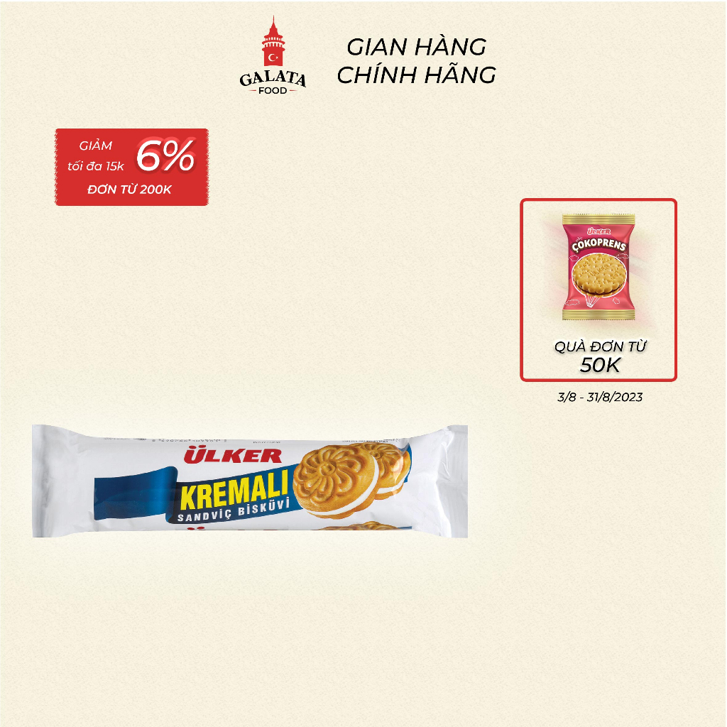 Bánh quy ULKER KREMALI kẹp kem vị Sữa loại 61g | Shopee Việt Nam