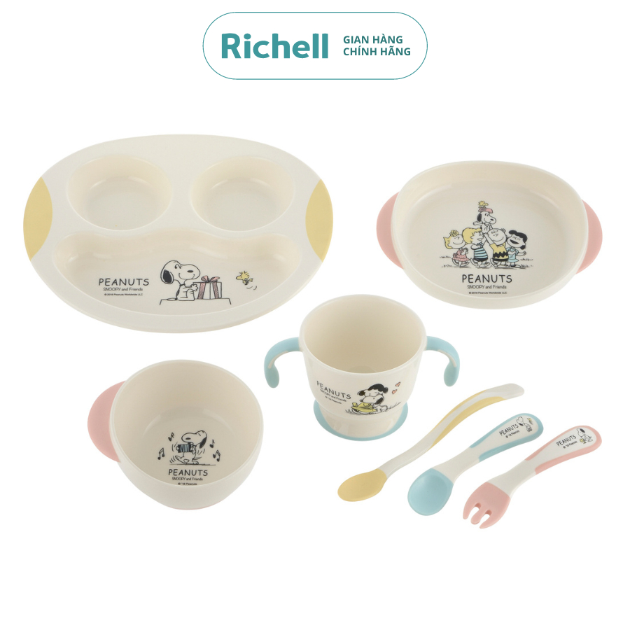Bộ ăn dặm nâng cấp RICHELL Nhật TLI bản quyền Snoopy | Baby | Shopee Việt Nam