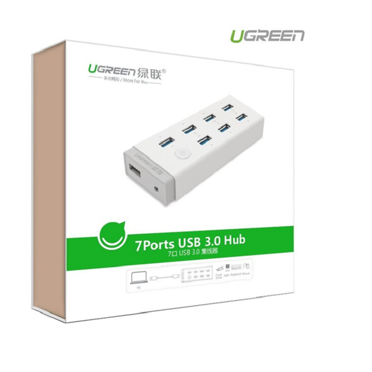 Bộ chia Hub đa năng gồm 7 cổng USB 3.0 Ugreen 20296 kèm sạc điện thoại, máy tính bảng.. | Shopee ...