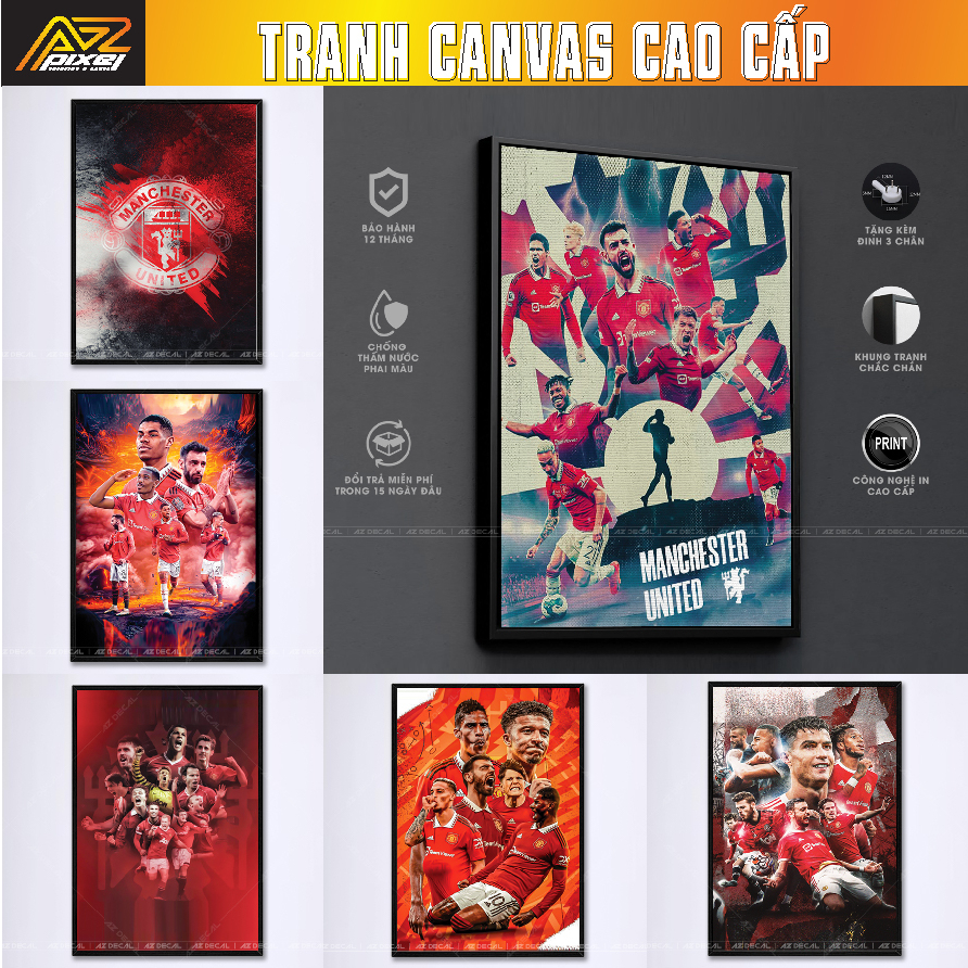 Poster Manchester United chất liệu canvas cỡ lớn khung đen | Poster Mu ...