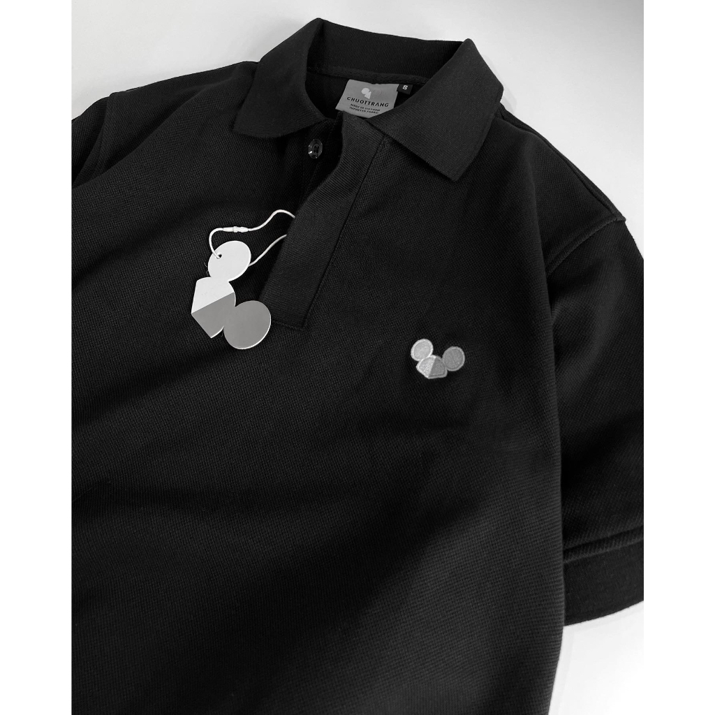 ÁO POLO đen nam basic CHUOTTRANG LOGO POLO | Shopee Việt Nam