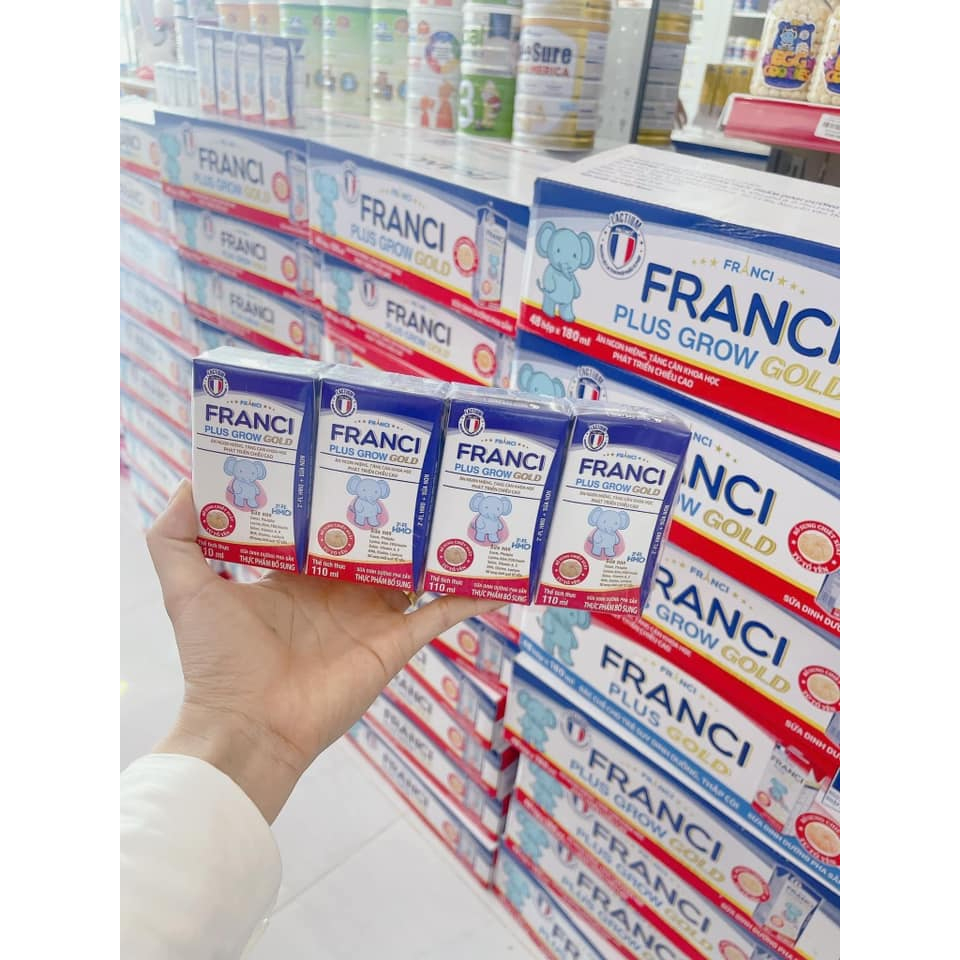 Sữa Bột Pha Sẵn Franci Grow Plus gold thùng 110ml - 180ml trên 1 tuổi ...