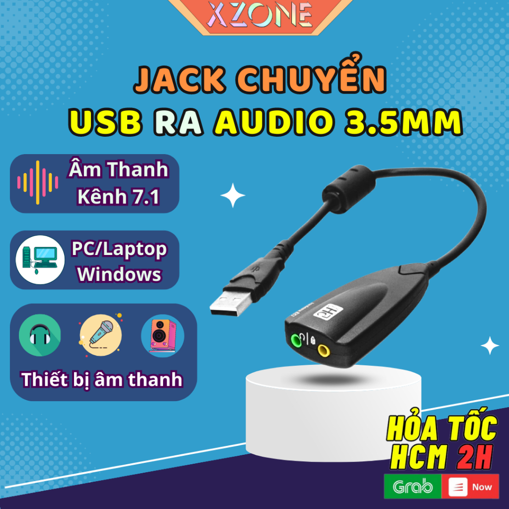 Cáp USB ra 3.5mm âm thanh 7.1 , cáp chuyển đổi soundcard 3.5mm cổng usb ...
