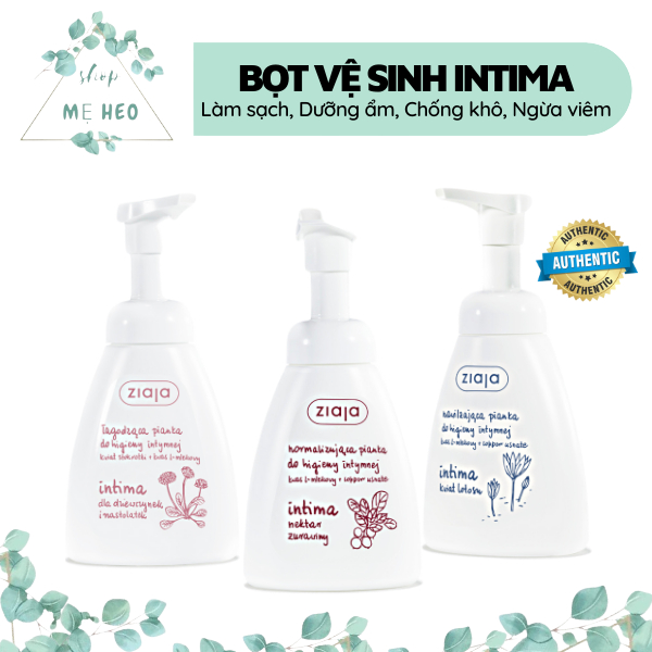 Dung dịch vệ sinh dạng bọt Intima Ziaja, ddvs intimate, dung dịch vs ...
