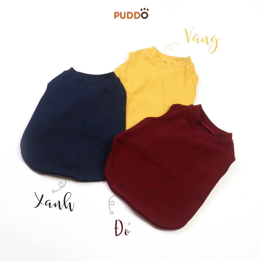 Áo tanktop thú cưng PUDDO đỏ đô/xanh navy/vàng | Shopee Việt Nam