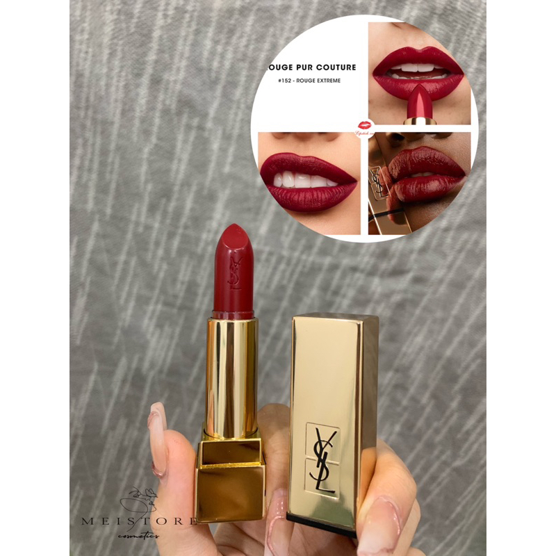 [Nobox] Son YSL Rouge Pur Couture 152 Rouge Extreme Màu Đỏ Rượu Vang | Shopee Việt Nam