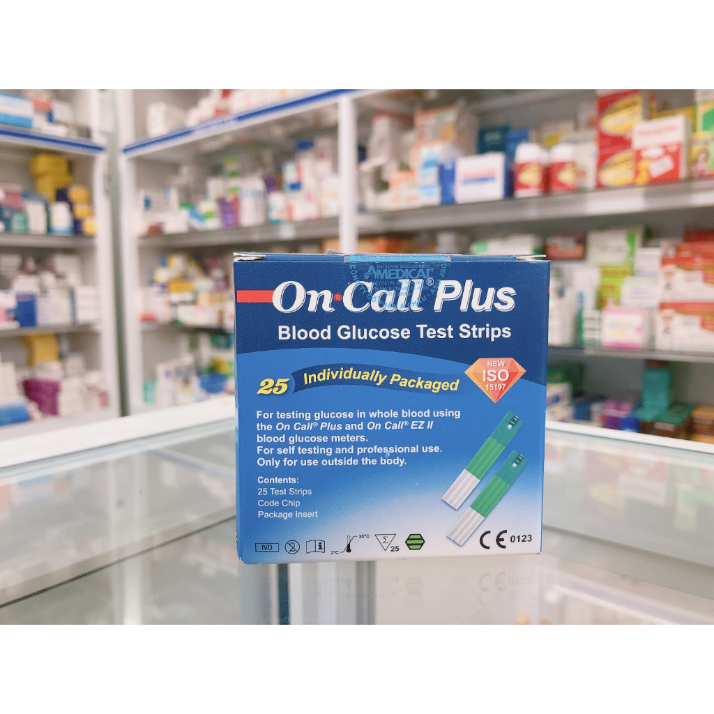 Hộp 50 que thử đường huyết On Call Plus, mỗi hộp 2 lọ 25 que thử chính ...
