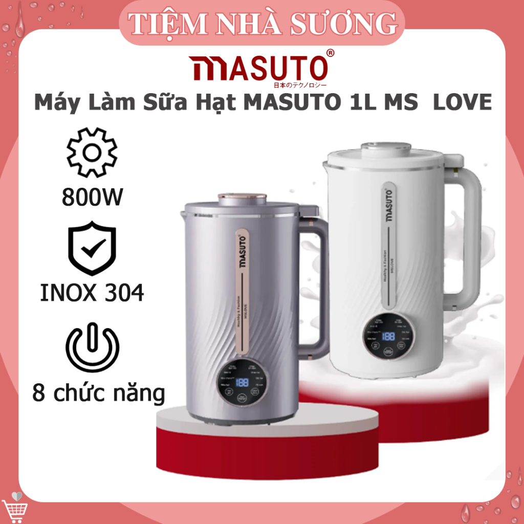 Máy Làm Sữa Hạt Masuto 1L MS LOVE, Công Suất 800W, Nấu Sữa Hạt, Xay ...