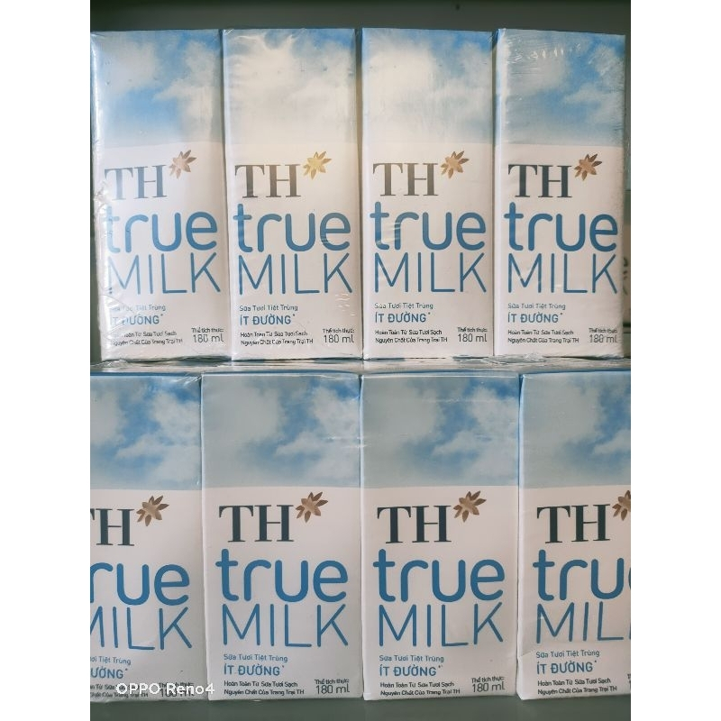 Lốc 4 hộp Sữa TH True Milk 180ml - có đường, ít đường, không đường | Shopee Việt Nam