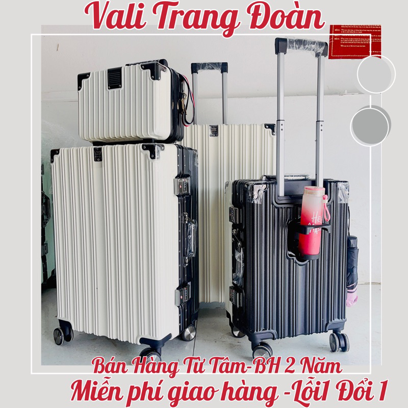 SIZE 28 - VALI KHUNG NHÔM KHOÁ SẬP Có khay để cốc - Có ngăn chống nước ...