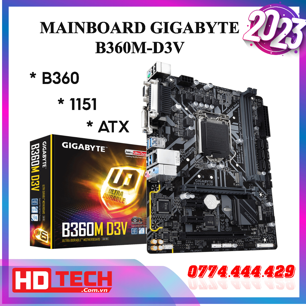 Mainboard Gigabyte B360M-D3V socket 1151 giá rẻ BẢO HÀNH 3 tháng | Shopee Việt Nam