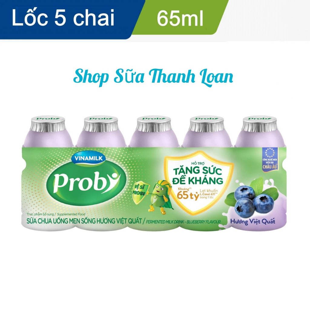 SỮA CHUA UỐNG PROBI VIỆT QUẤT - LỐC 5 CHAI 65ML | Shopee Việt Nam