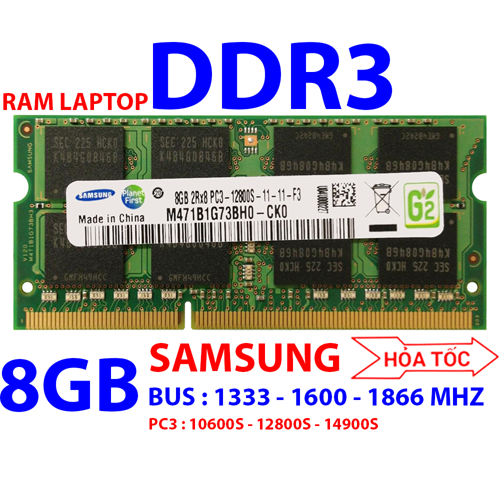 ram dd3 8gb laptop samsung BUS 1600mhz pc3 12800s tháo máy laptop dùng ...