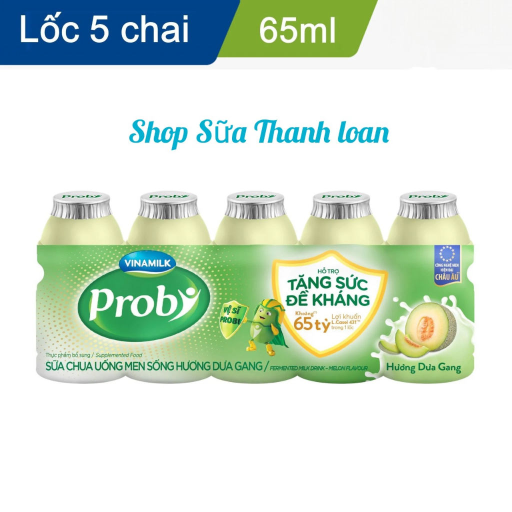 (GIAO HỎA TỐC) LỐC 5 CHAI SỮA CHUA UỐNG PROBI DƯA GANG 65ML | Shopee ...