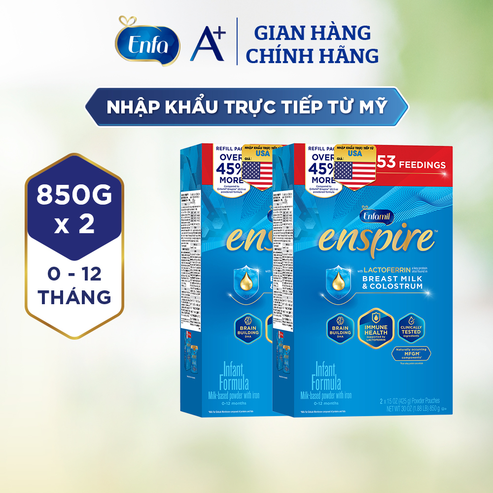 Bộ 2 Sản phẩm dinh dưỡng công thức Enfamil Enspire Infant Formula 850g/hộp | Shopee Việt Nam